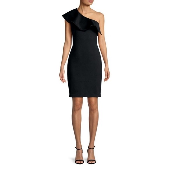 Calvin Klein | Dresses | Calvin Klein Ruffle Sheath Ruffle Bodycon One ...